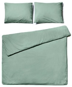 Mátově zelené povlečení na dvoulůžko ze stonewashed bavlny Bonami Selection, 160 x 220 cm