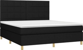 Box spring postel s matrací černá 180x200 cm textil 3142355
