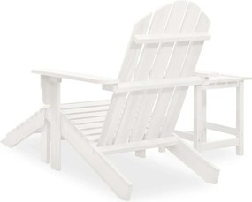 Zahradní židle Adirondack podnožka a stůl masivní jedle bílá 315929