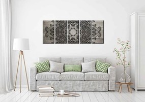 Malvis ® Pětidílný obraz Mandala krajka Velikost: 150x60 cm