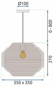 Toolight Stropní závěsné svítidlo BOHO Natural APP883-1CP