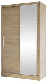 Zrcadlová šatní skříň Kamabi VI, Barva: bílá / černá