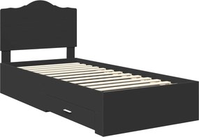 Rám postele se zásuvkou Černá 70 x 190 cm Kompozitní dřevo 3413667