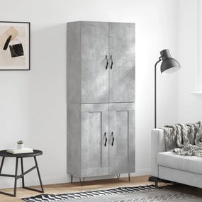 Skříň highboard betonově šedá 69,5x34x180 cm kompozitní dřevo,  3198077