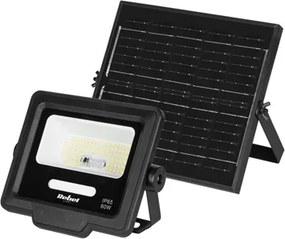 Solární reflektor REBEL URZ3626, 500lm, IP65, 6800K, 3,2 V, 4000mAh, 6W, černá