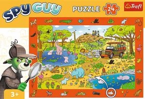 Trefl - Puzzle - Puzzle s hledáním obrázků Spy Guy: Safari / 24 dílků