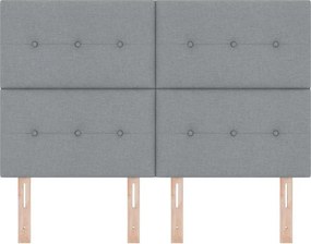 Výškově nastavitelné čelo postele Světle šedá 160 cm textil 3337834