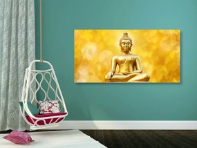 Obraz zlatá socha Budhy - 100x50 cm