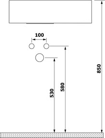 Sapho Amarok umyvadlo 40 x 22 cm s otvorem pro baterii bez přepadu pravá litý mramor černá mat AR500B