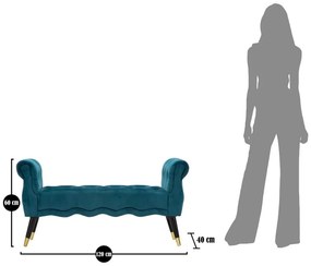 Designová lavice Dandelion 120 cm petrolejová