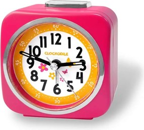 CLOCKODILE Růžový dětský budík MOTÝL S KYTIČKAMI - 3 ROKY ZÁRUKA! CAS3005