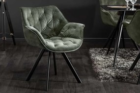Otočná jídelní židle Miramar Luxury samet zelená