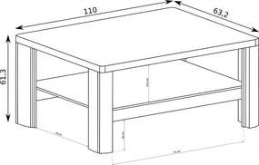 Casarredo - Komfort nábytek Konferenční stolek LABRO dub ribbeck/bílá lesk