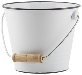 Smaltovaný kyblík White, bílá barva, smalt