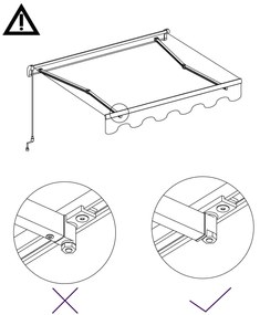 vidaXL Marketos Ručně zatahovací markýza 350 x 250 cm oranžovo-hnědá