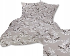 Sada povlečení z Kůry 140 x 200 cm povlečení 70 x 80 cm, Bavlna, Fíkus béžový