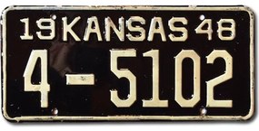Americká SPZ Kansas 1948 Black 4-5102