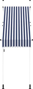 Ručně zatahovací markýza 100 cm modro-bílé pruhy 145829