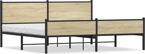 Kovový rám postele bez matrace dub sonoma 200 x 200 cm 3301404