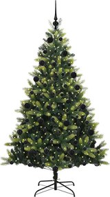Umělý skládací vánoční stromeček 300 LED Zelená 210 cm PVC a PE 3396001
