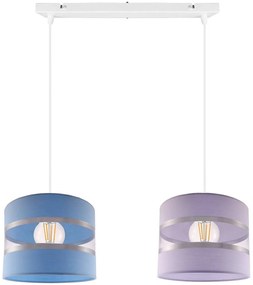 Závěsné svítidlo ELEGANCE, 2x textilní stínítko (mix 8 barev), (výběr ze 3 barev konstrukce)