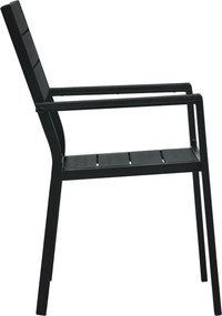 vidaXL Zahradní židle 2 ks HDPE dřevěný vzhled [47885] Barva: Černá