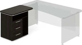 Přístavný kontejner TopOffice 90 x 55 cm, levý, wenge