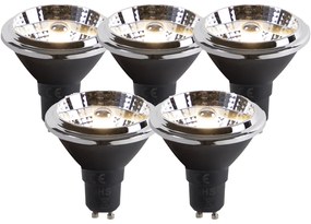 Sada 5 LED žárovek AR70 GU10 6W 2000K-3000K stmívatelných na zahřátí