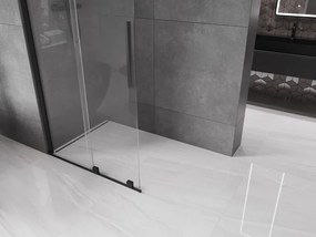 Mexen Velar, posuvné dveře do otvoru typ Walk-In 75 cm, 8mm čiré sklo, černá matná, 871-075-000-03-70