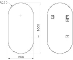 Olsen Spa Zrcadlo bez osvětlení BRANDIS GOLD Rozměr A - 50 cm, Rozměr C - 100 cm OLNZBRA5010G