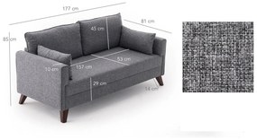 Designová sedačka Marisela 177 cm šedá