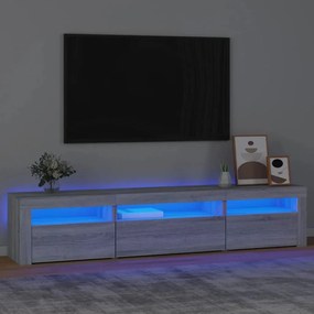 Fionshop 263588163 Tv skříňka s Led osvětlením šedá sonoma 195x35x40 cm