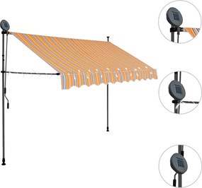 Ručně zatahovací markýza s LED světlem 300 cm žlutomodrá 145852