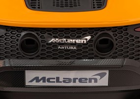 Ramiz Elektrické autíčko McLaren Artura pro děti oranžové + pohon 4x4 + dálkové ovládání + plynulý start + EVA kola + audio LED