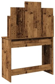 Toaletní stolek s LED osvětlením old wood 96 x 40 x 142 cm