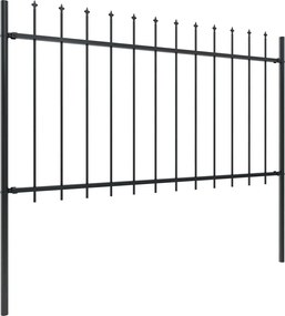 vidaXL Zahradní plot s hroty ocel 6,8 x 1 m černý [277614]