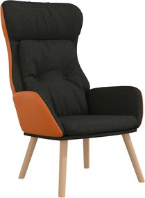 Relaxační křeslo černé textil a PVC 341307