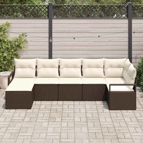Set pohovek 7 ks Hnědá polyratan 3346468