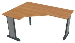 Stůl ergo lomený pravý 160×120 cm - Hobis Flex FEV 60 P Dekor stolové desky: olše, Barva nohou: černá