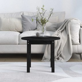 Konferenční stolek černý Ø 55 x 45 cm masivní borové dřevo - Default Title