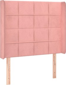 Box spring postel s matrací a LED růžová 90x190 cm samet 3139540