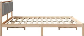 Rám postele Světle šedá 200 x 200 cm Masivní borové dřevo 3394238