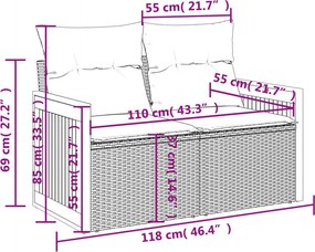 8dílná zahradní sedací souprava s poduškami šedá polyratan 3227572