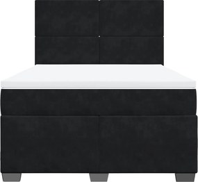 Box spring postel s matrací černá 140x200 cm samet 3290926