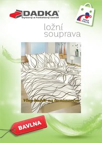 Dadka Povlečení bavlna Vlny hnědé na banánovém  140x200, 70x90 cm