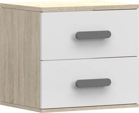 IDZ Noční stolek SMYK III 22, 55 cm Bílá + Dub Sonoma / Barevné úchytky Barva: Grafit
