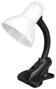 Stolní lampa s klipem na 1 žárovku E27, bílá