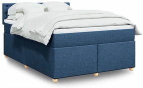 Box spring postel s matrací modrá 160x200 cm textil 3286751
