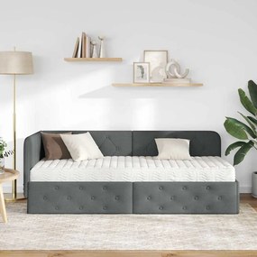 Rohový rám postele Tmavě šedá 80 x 200 cm textil 3394030