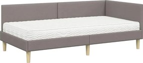 Rohový rám postele s matrací Jiný s čelo 2 ks Taupe textil 3393746